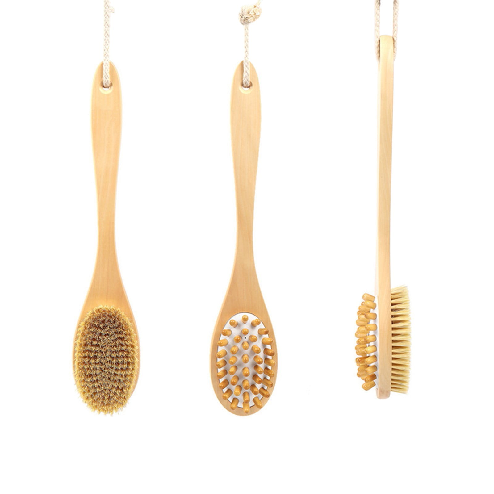 Shower Brush With Soft And Stiff Bath Long Handle Back Scrubber Body ...