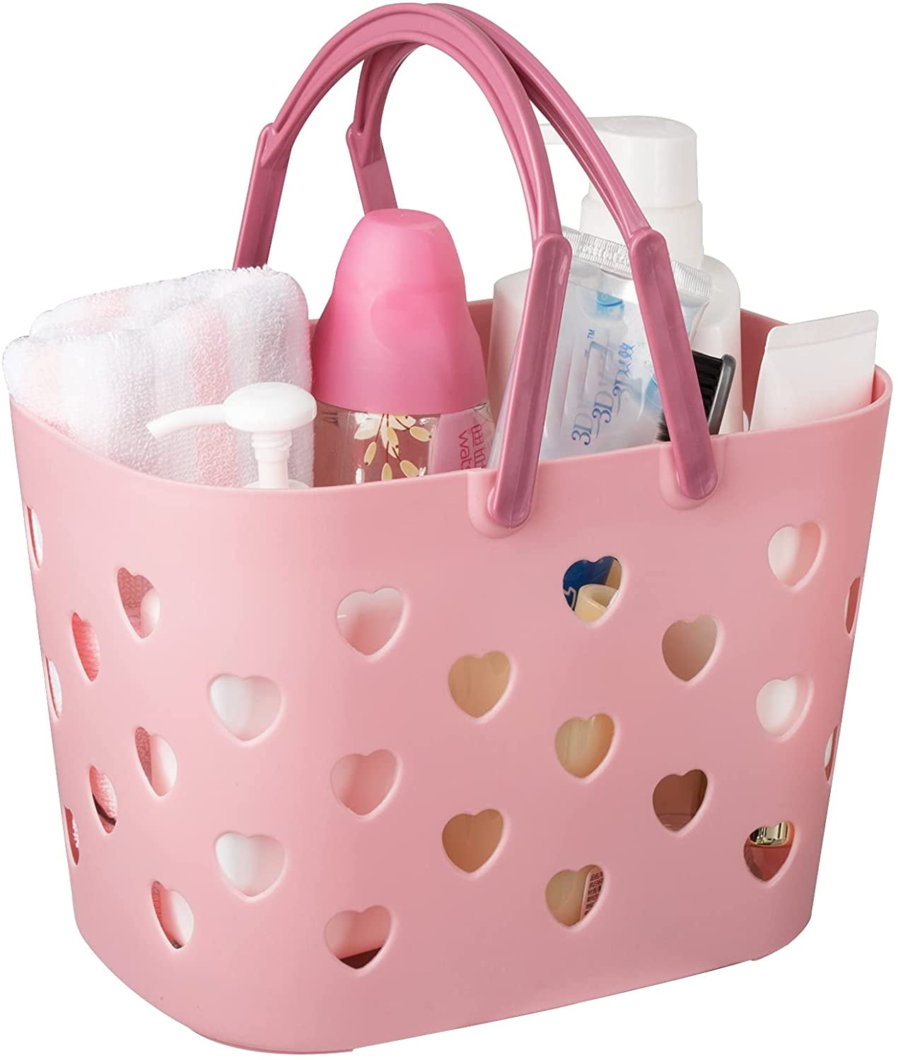 Shower Caddy Basket Tote for College Dorm, Plastic Storage Basket with ...