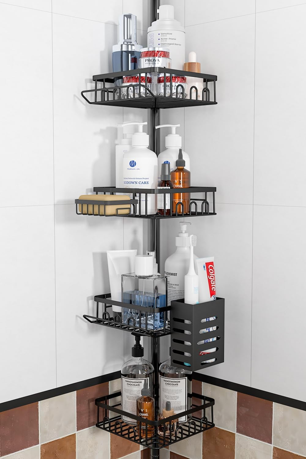 Shower Caddy Corner, 34-101 Inch Adjustable Rustproof Corner Shower ...