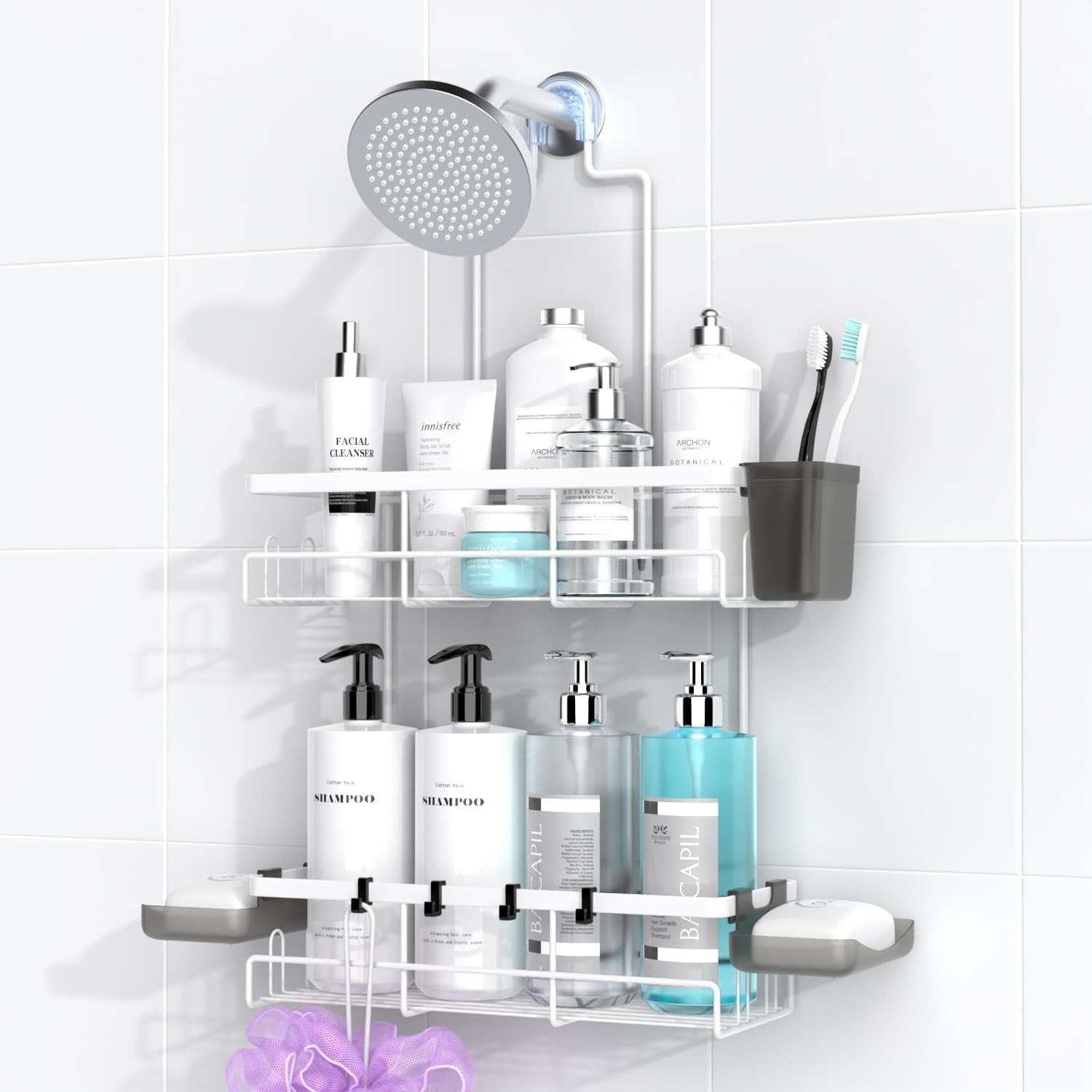 Shower Caddy Hanging Bathroom Organizer: Rustproof Shower Shelf for ...
