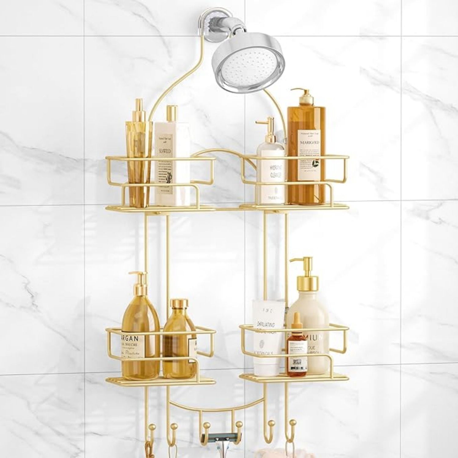 Shower Caddy Hanging, Bathroom Shower Organizer, No Drilling Shower ...