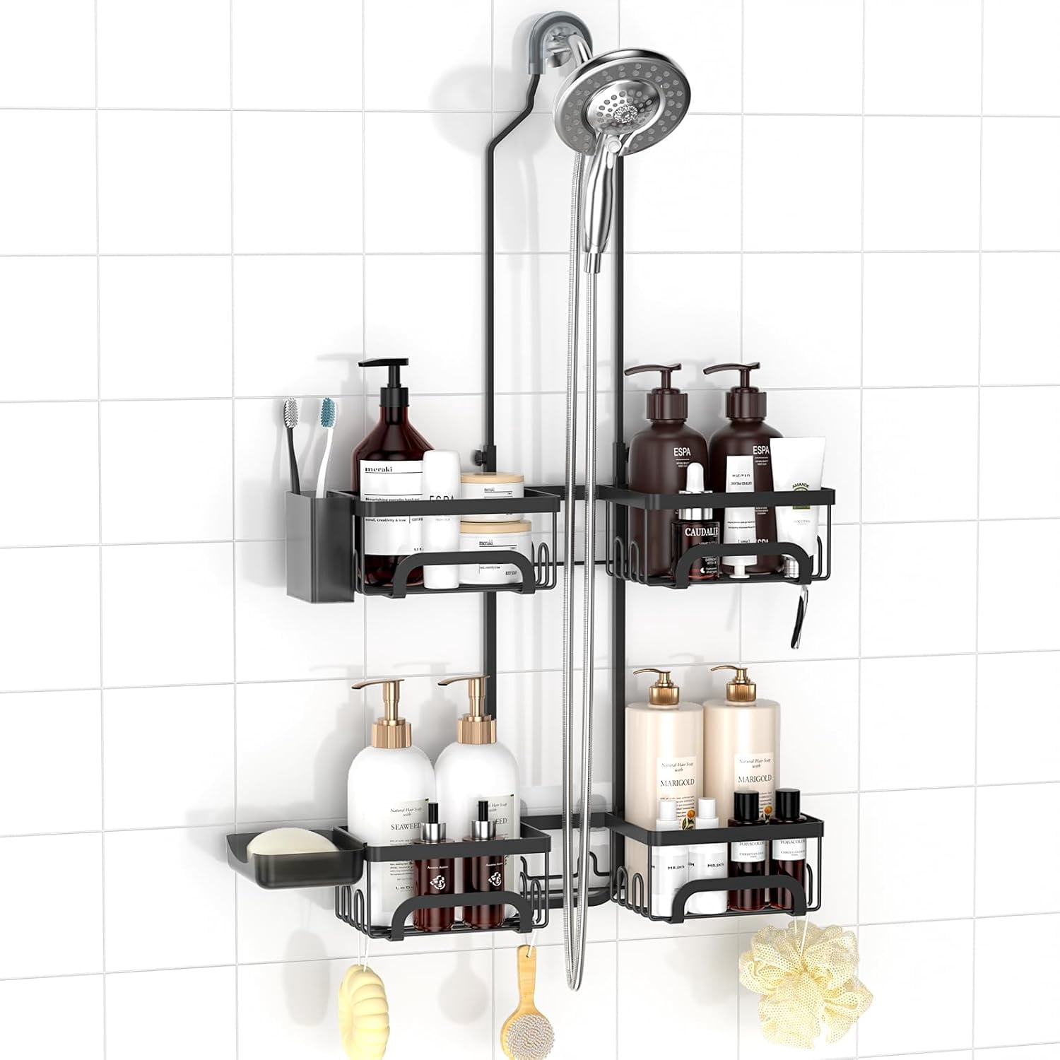 Shower Caddy Hanging for Handheld Showerheads Adjustable Split Shower ...