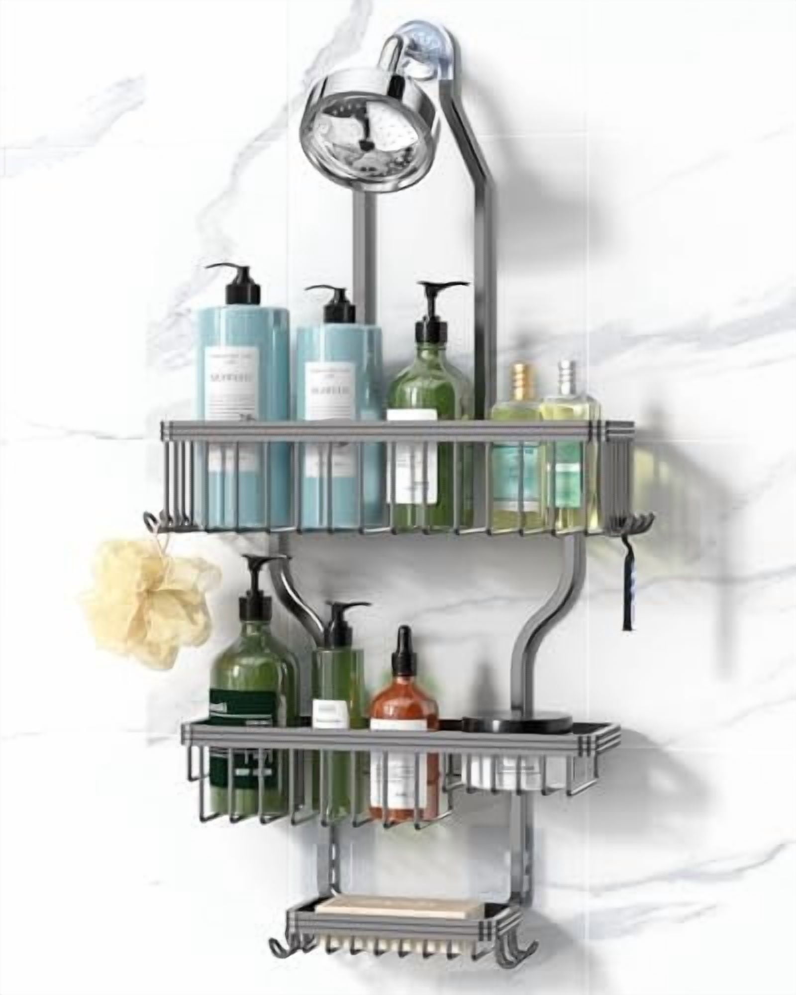 Shower Caddy Hanging - Never Rust Organizer - Aluminum over The head ...