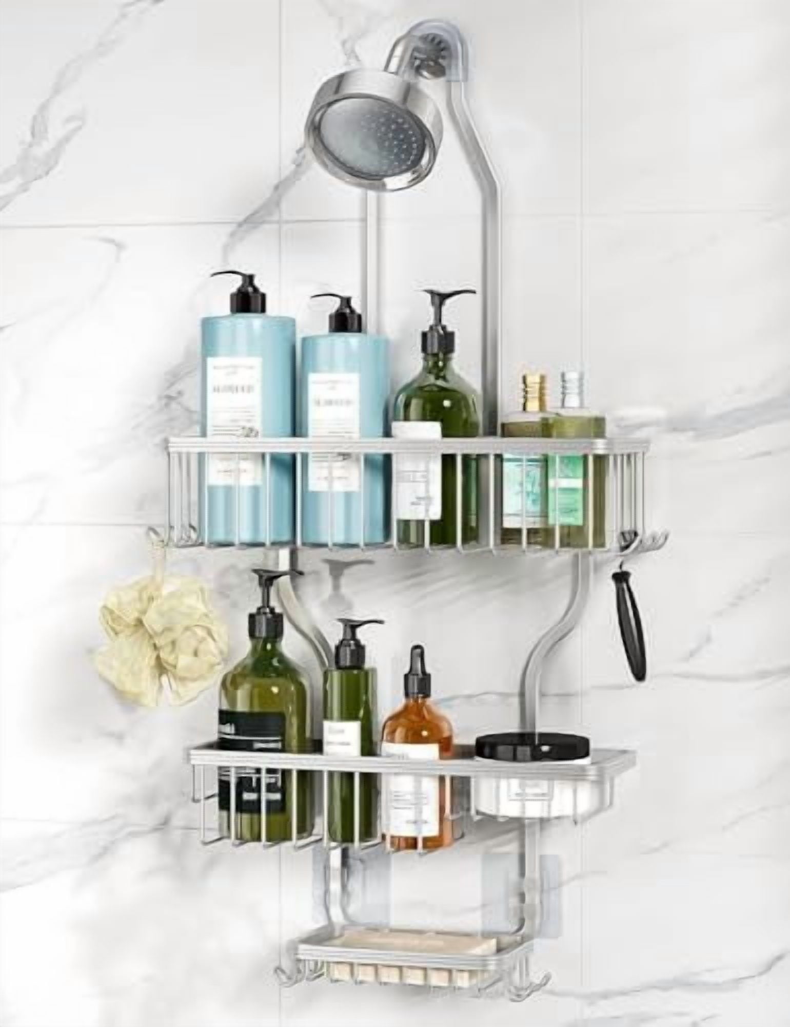 Shower Caddy Hanging - Never Rust Shower Organizer - Aluminum Over The ...