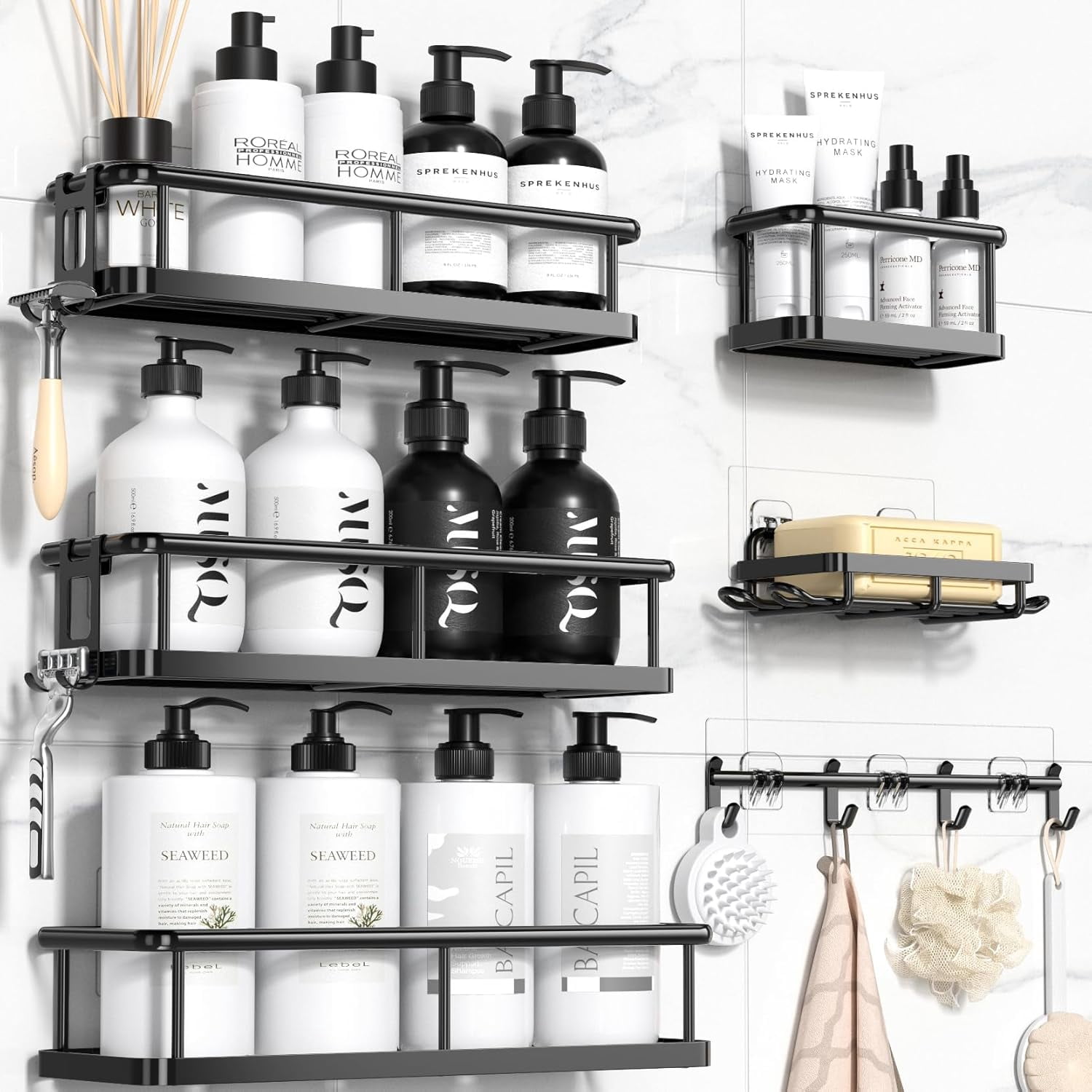 Shower Caddy, Large Capacity shower Organizer with Soap Holder and ...