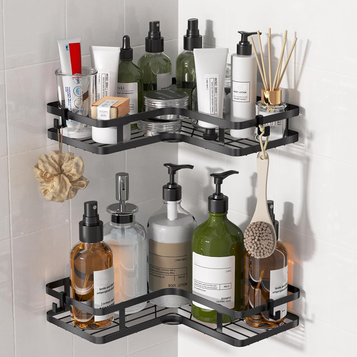 Shower Caddy,Rust-Proof Shower Shelf,Corner Bathroom Storage Rack 2 ...