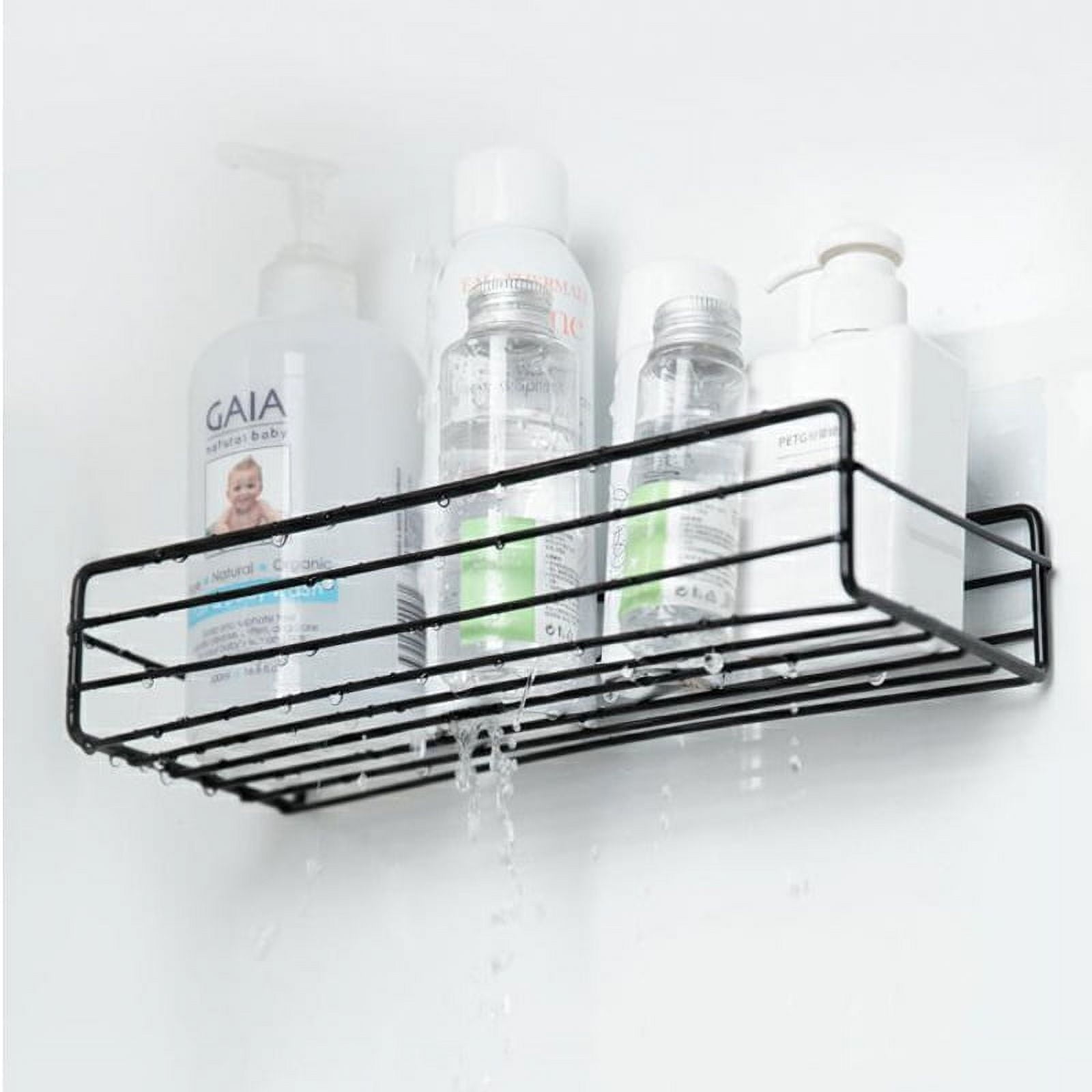 Shower Caddy Shelf Organizer Rack, Self Adhesive Black Bathroom Basket ...