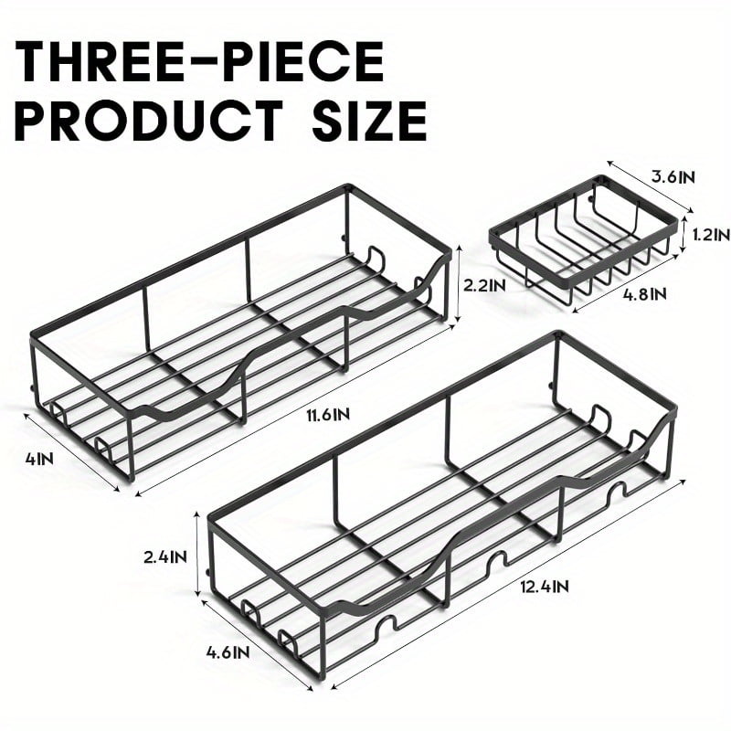 Shower Caddy Shelves 4-Shelf Stainless Steel Wall-Mounted Shower Caddy ...