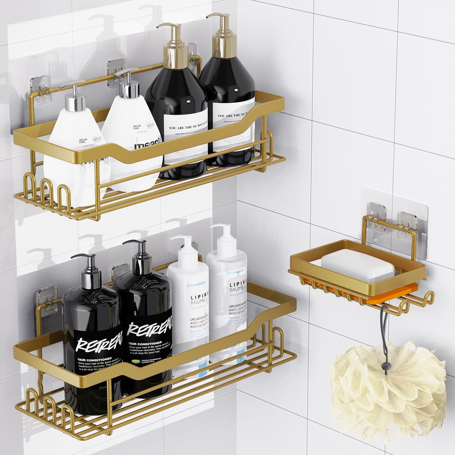 Shower Caddy Shelves Organizer Rack, 3 Pack Shower Caddy with Soap ...