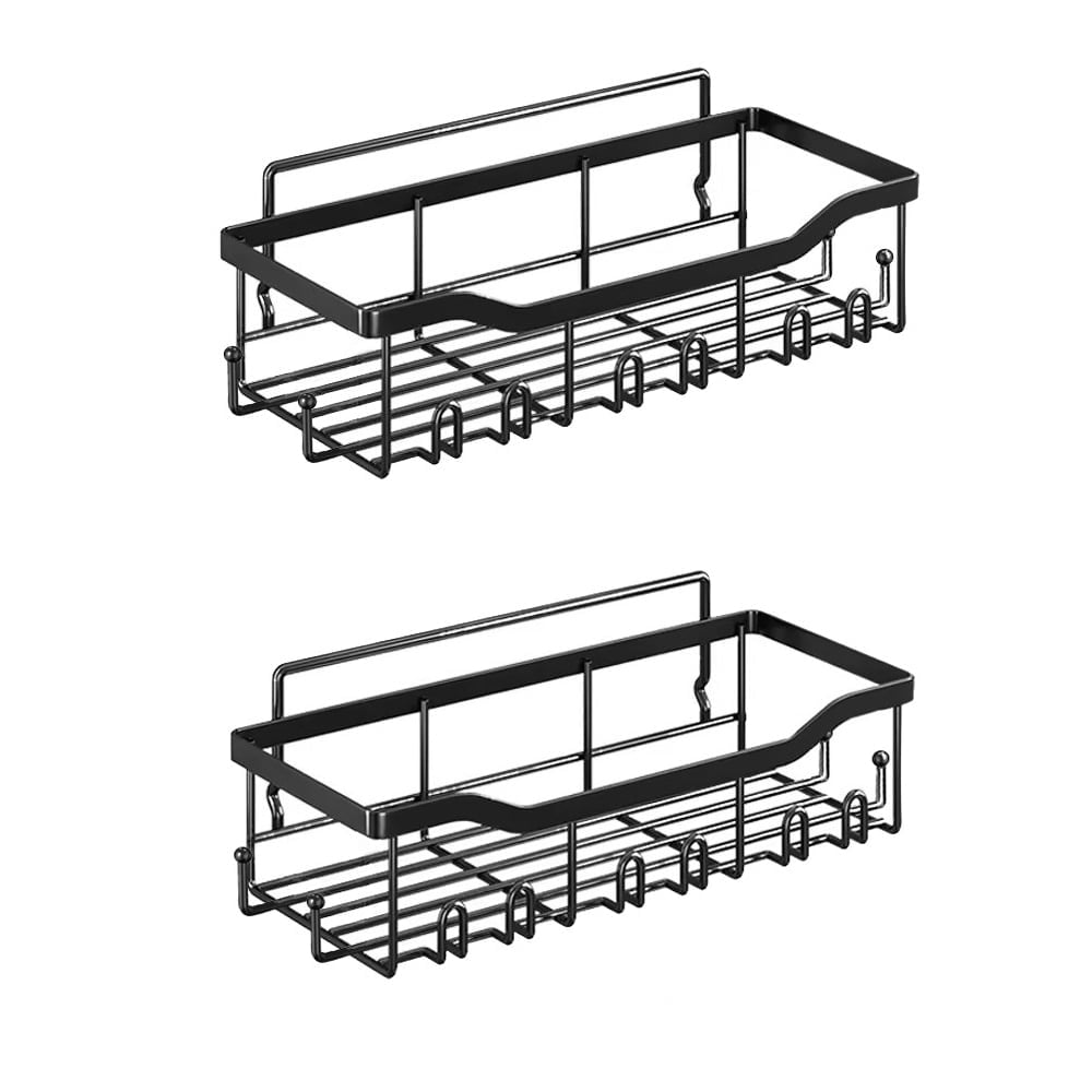 Shower Caddy Storage Rack with Hooks No-drill with Adhesive Holder for ...