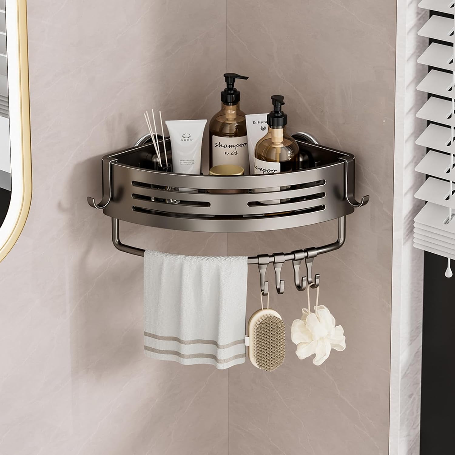 Shower Caddy Suction Cup, Shower Organizer Removable Bathroom Shelf ...
