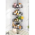 Shower Caddy Tension Pole：4-Tier Rustproof Bathroom Corner Shelf for ...