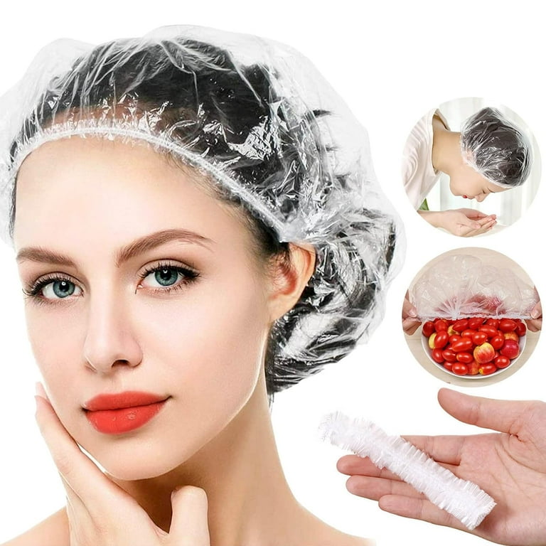 Clear plastic hair caps store