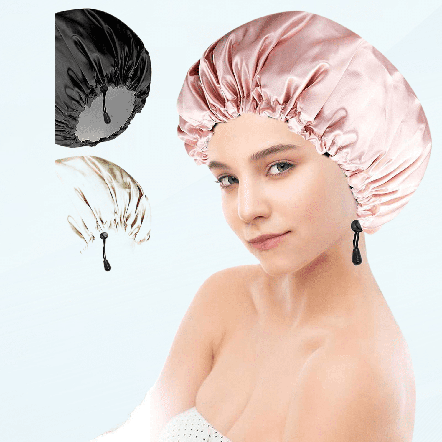 Shower Cap For Women Men 3PCS Shower Caps For Women Waterproof Extra ...