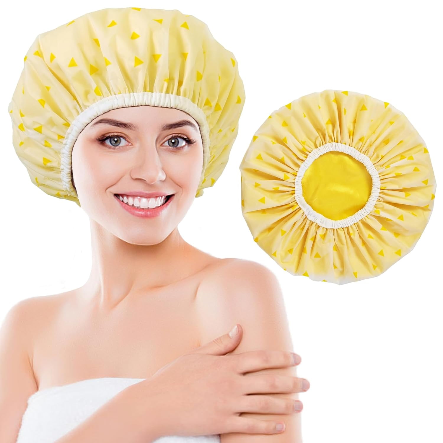 Shower Cap, Shower Cap Reusable Waterproof, Shower Caps for Women ...