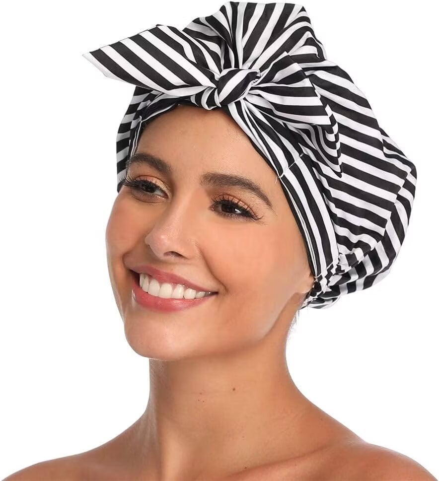 Shower Cap for Women Hair Caps for Shower Reusable Shower Cap for Long ...
