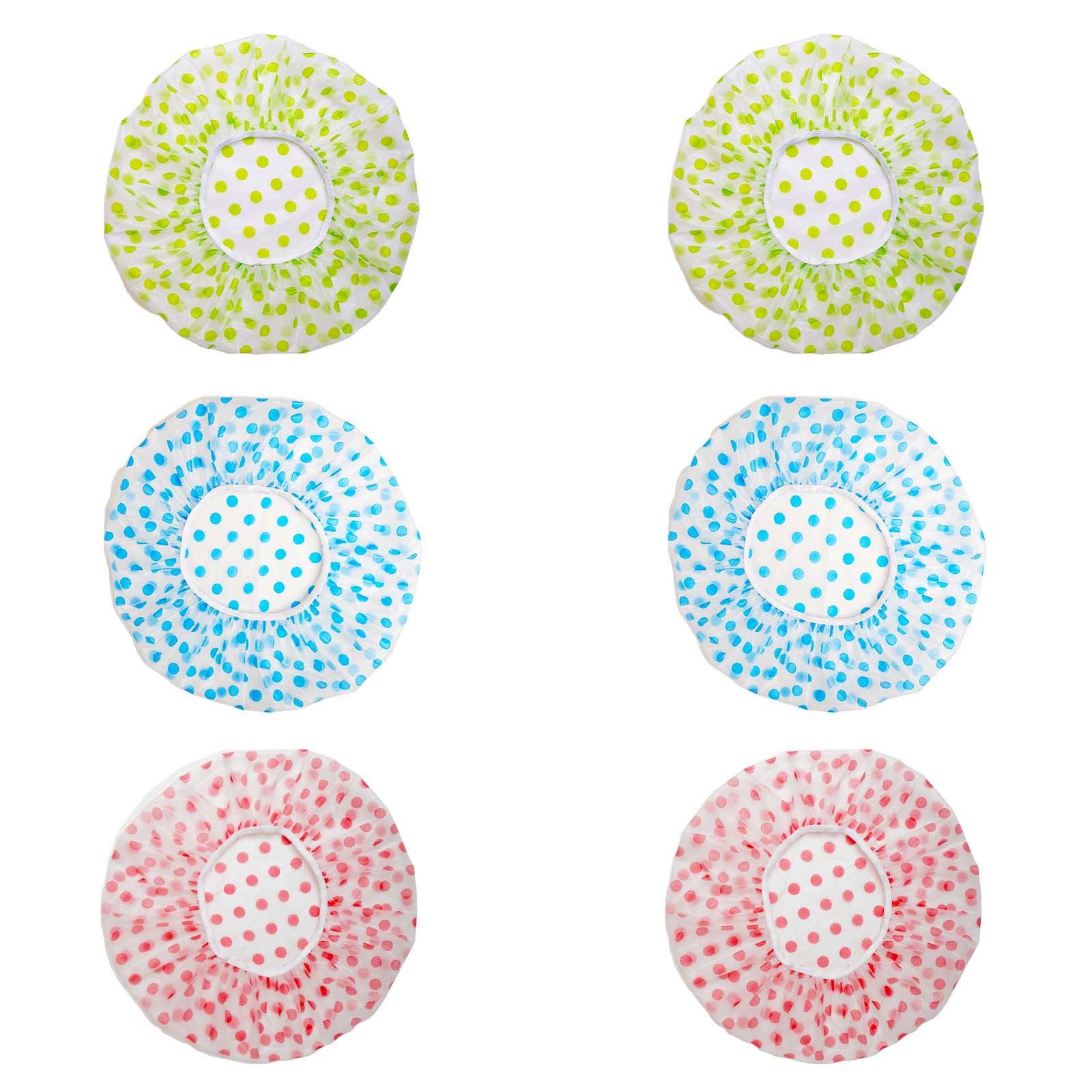 MoHern 6Pcs Waterproof Plastic Shower Caps Set for Women, Reusable ...