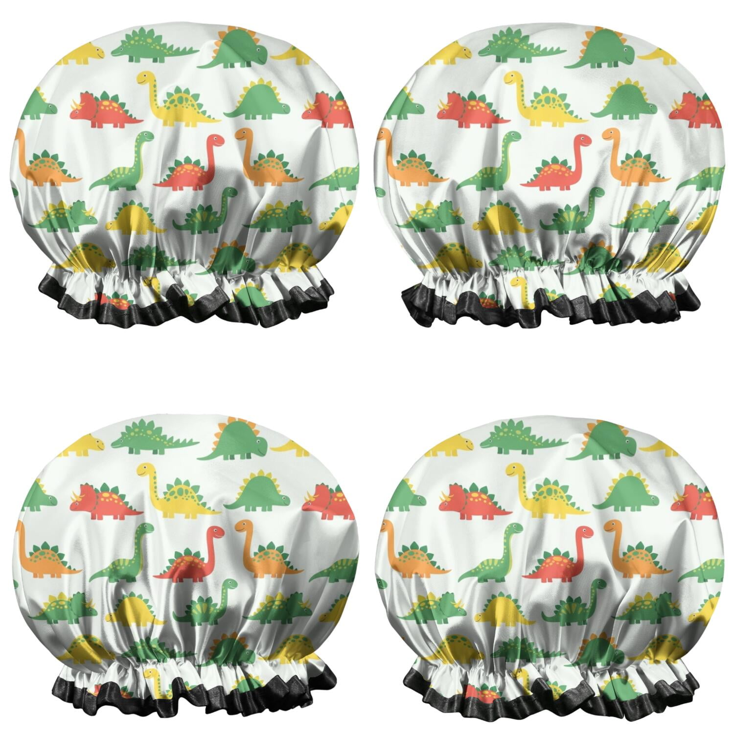 Shower Caps,Colorful Dinosaur Repeat Pattern Waterproof Shower Cap for ...