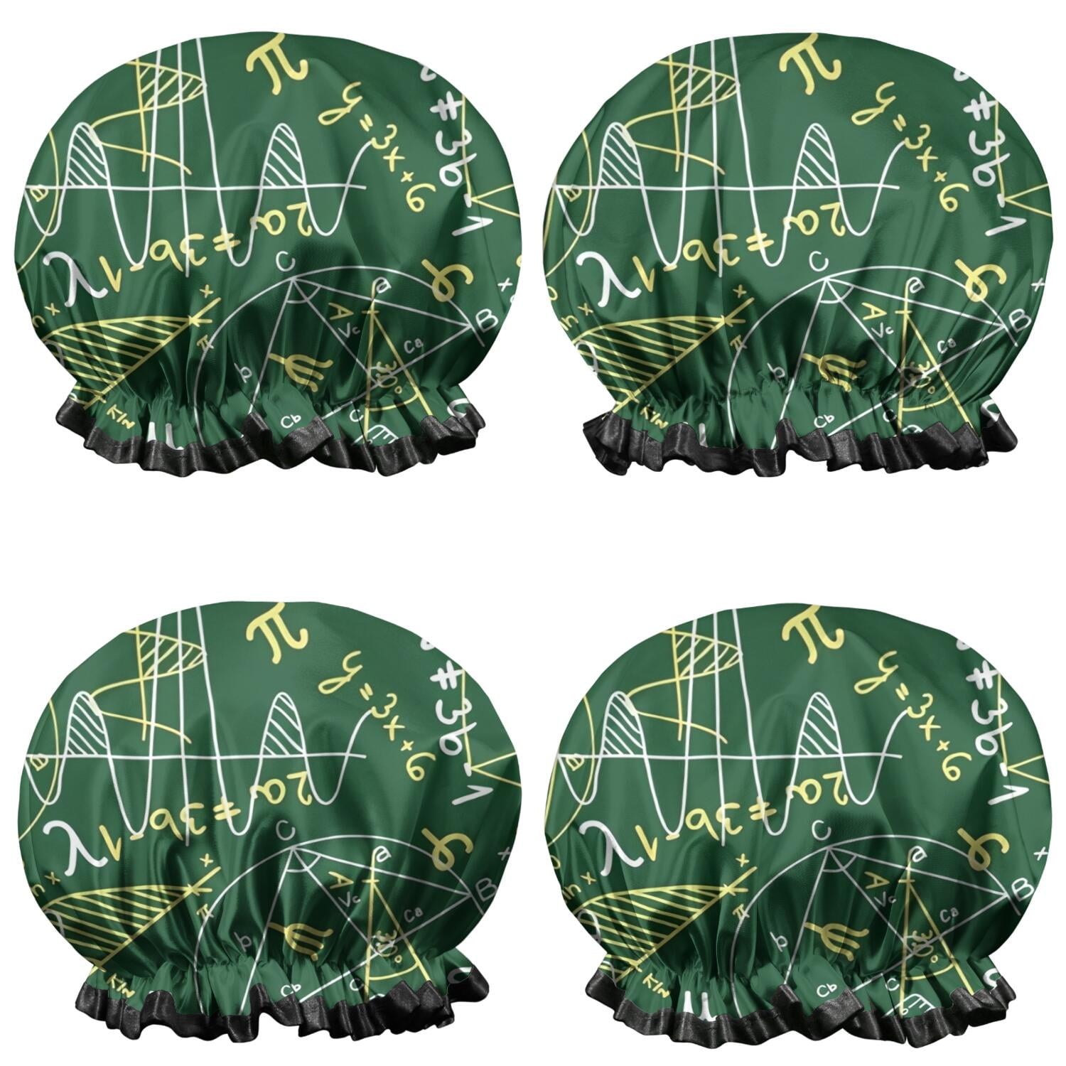 Shower Caps,Math Equations Quantum Formulas Black Pattern Waterproof ...