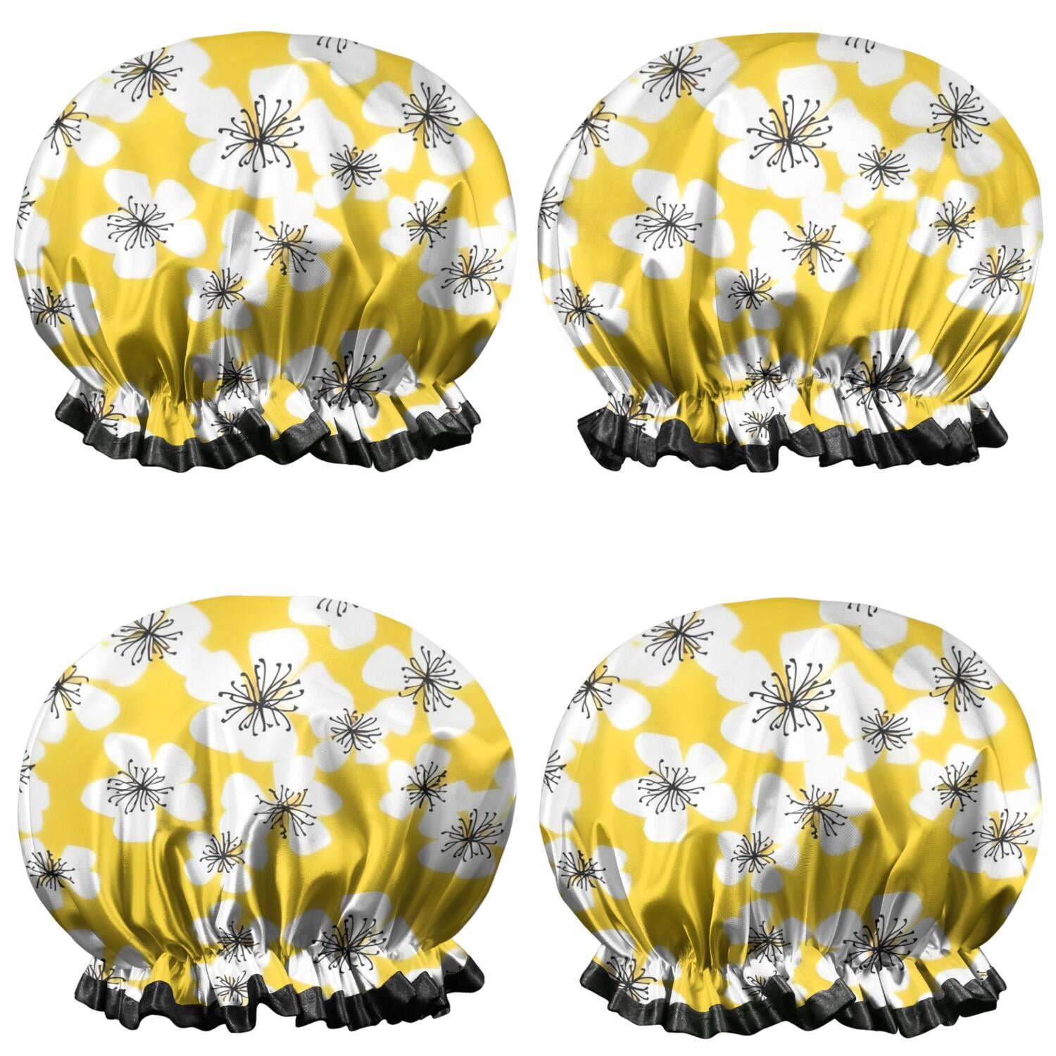 Shower Caps,Pioneer Flower Floral Print Pattern Waterproof Shower Cap ...