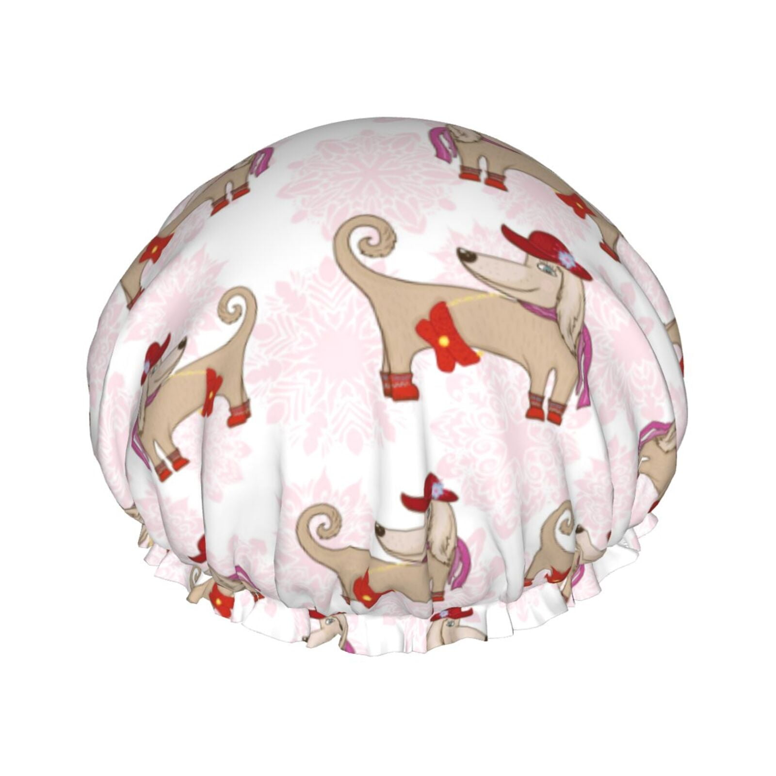 Shower Caps for Women, Beautiful Dachshund Dog Puppy Reusable ...