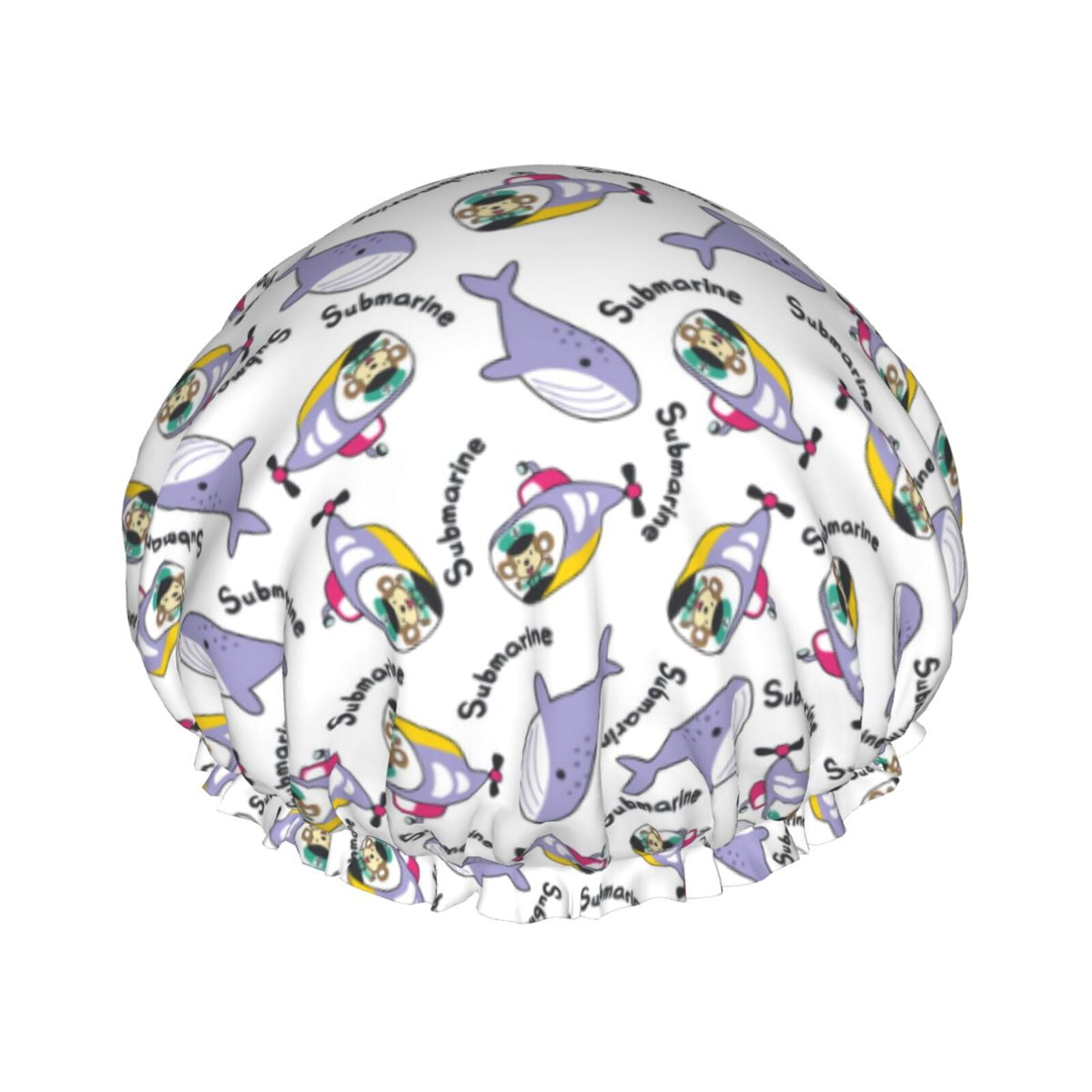 Shower Caps for Women, Cartoon Funny Cute Whale Monkey Reusable ...