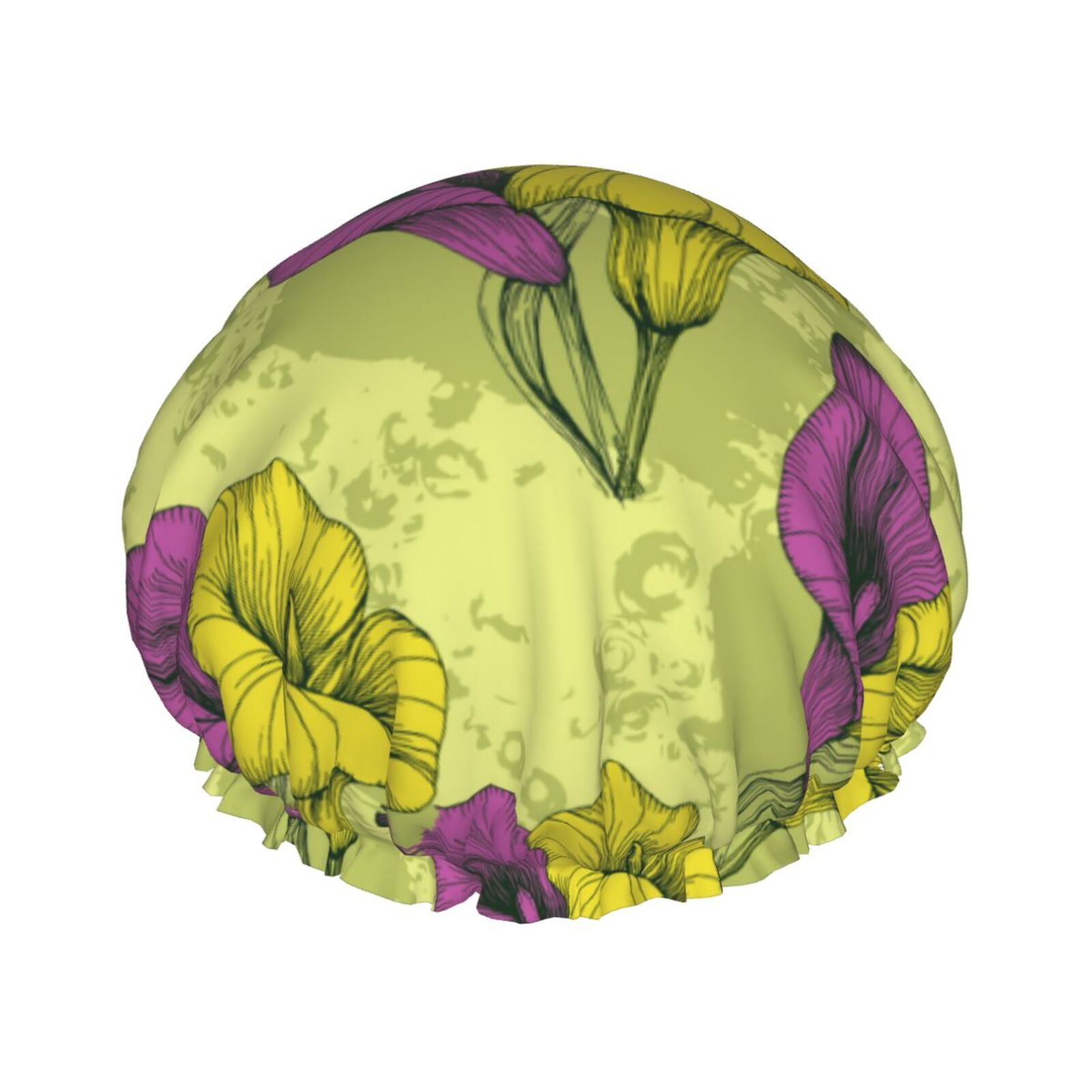 Shower Caps for Women, Colorful Calla Lily Flowers Reusable Waterproof ...