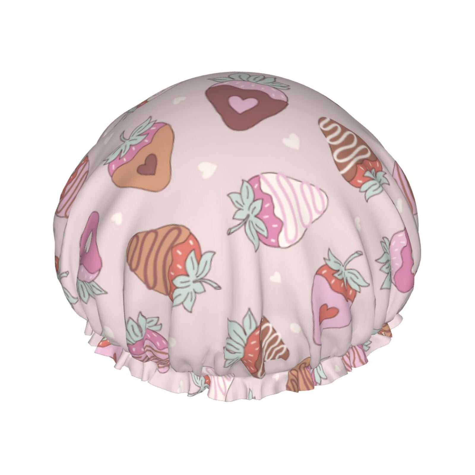 Shower Caps for Women, Delicious Strawberry Chocolate Reusable ...