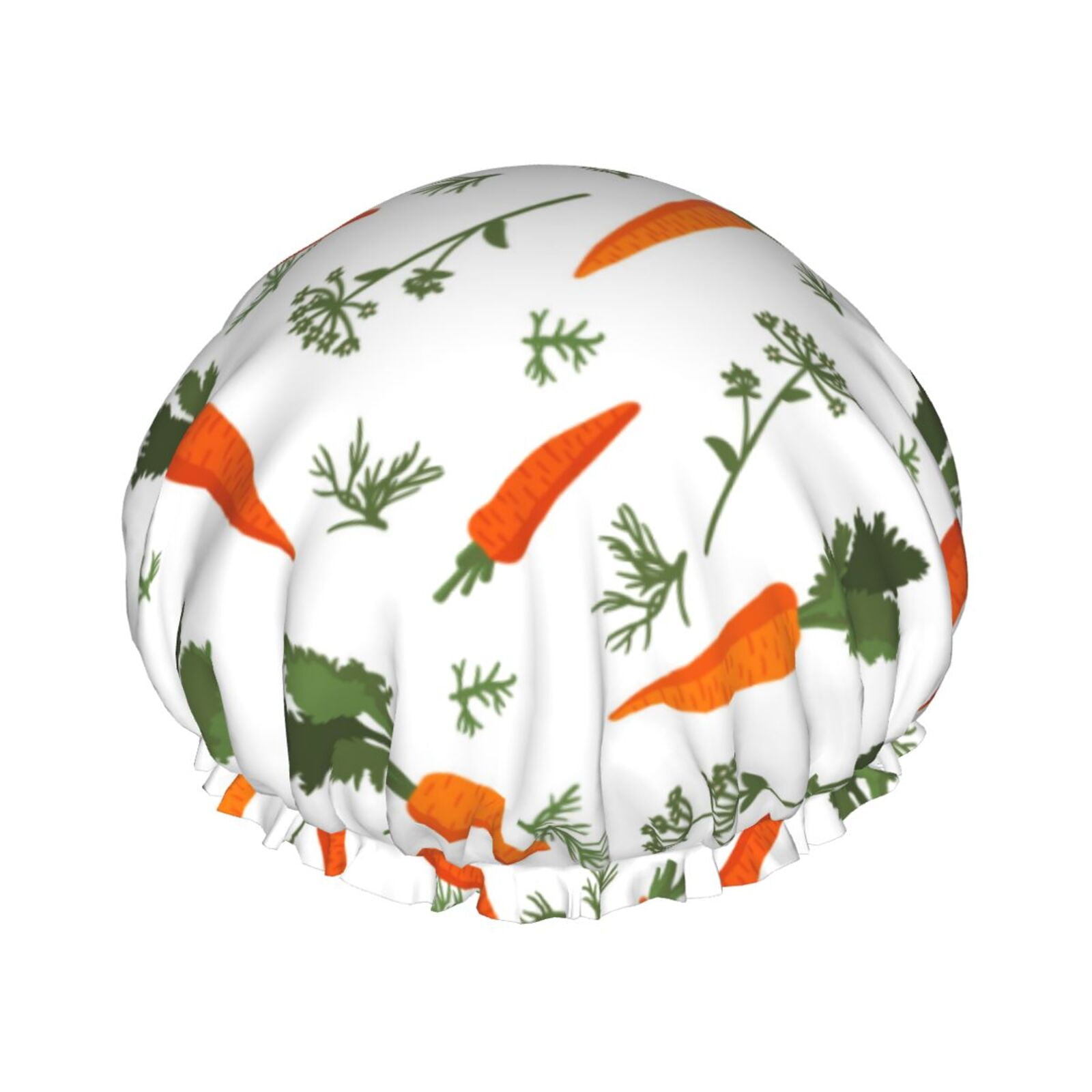 Shower Caps for Women, Carrot Daucus Pattern Reusable Waterproof Shower ...