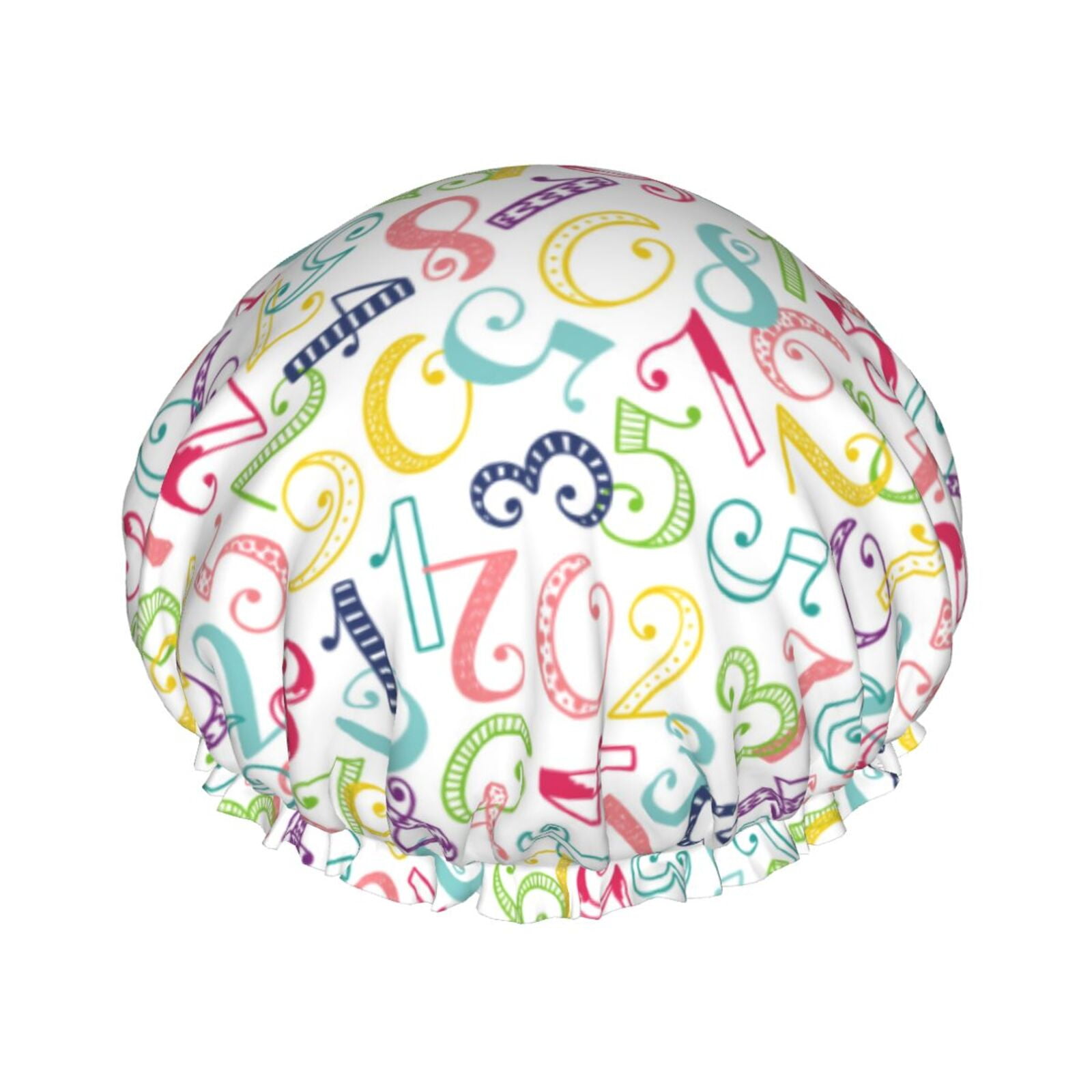 Shower Caps for Women, Numbers math color Reusable Waterproof Shower ...