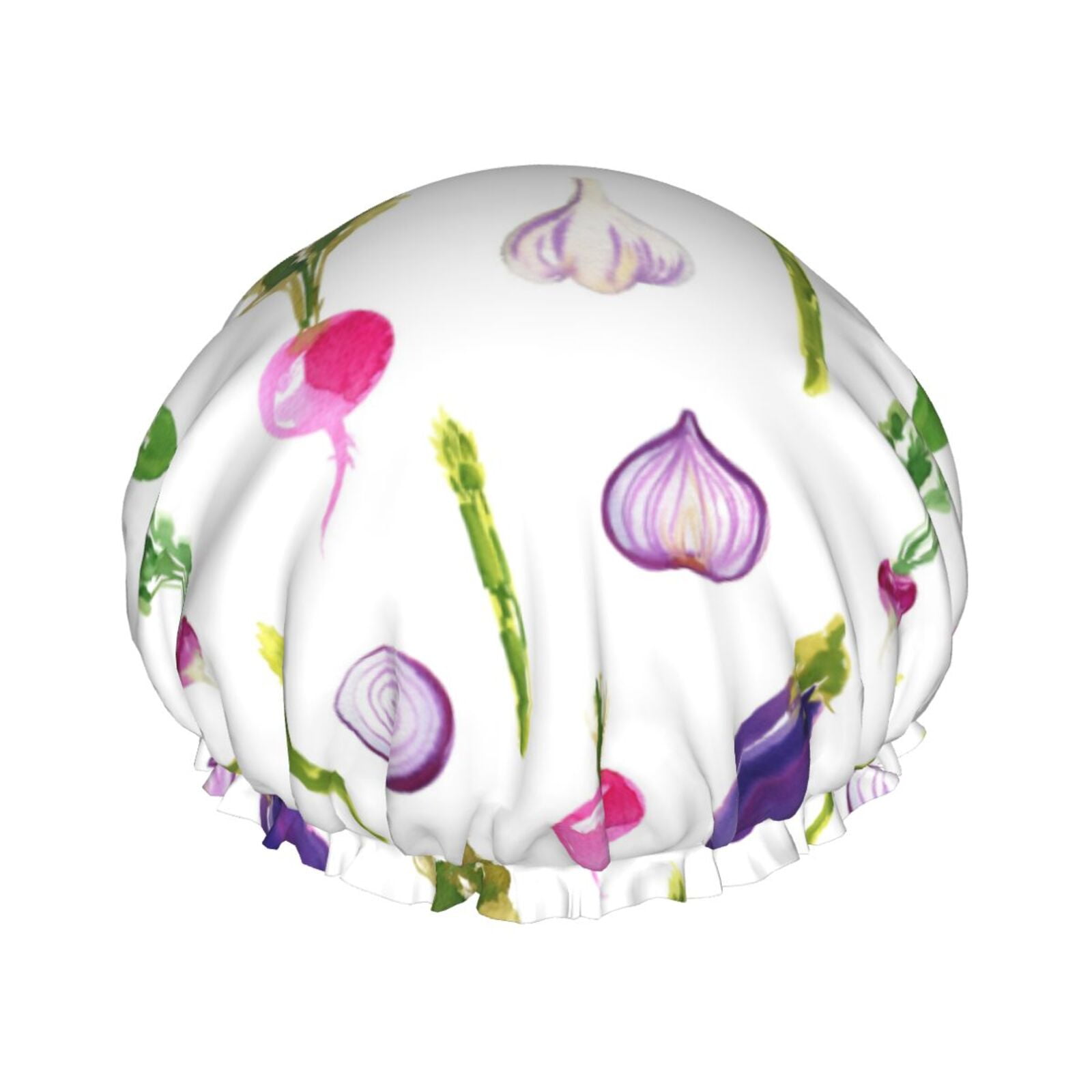 Shower Caps for Women, Onion vegetable Reusable Waterproof Shower Cap ...