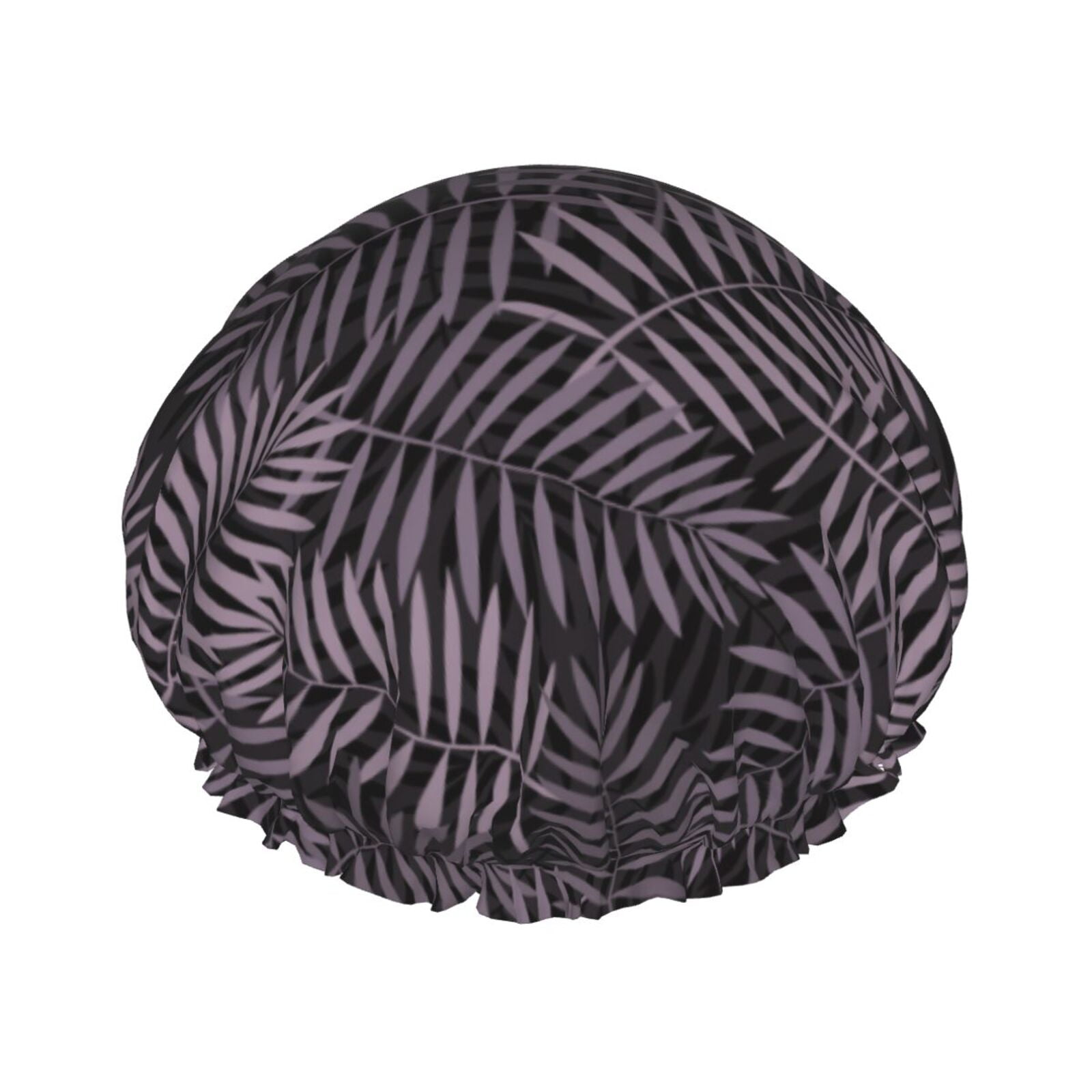 Shower Caps for Women, white palm leaves_A Reusable Waterproof Shower ...