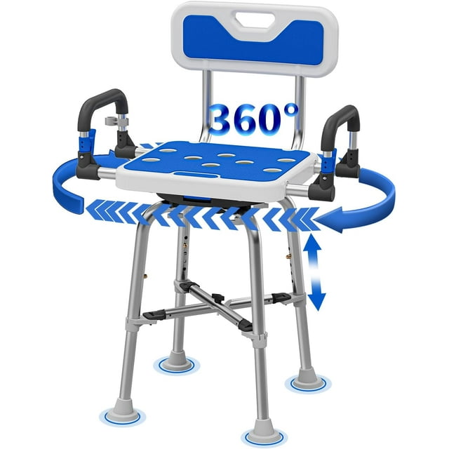 Shower Chair with Arms and Back Heavy Duty 500 lbs for Seniors Elderly ...