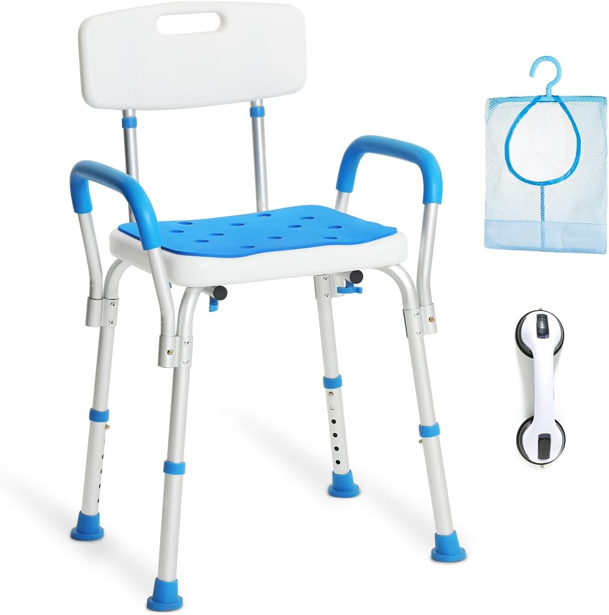 Shower Chair with Arms and Back, Padded Shower Seat for Inside Shower ...
