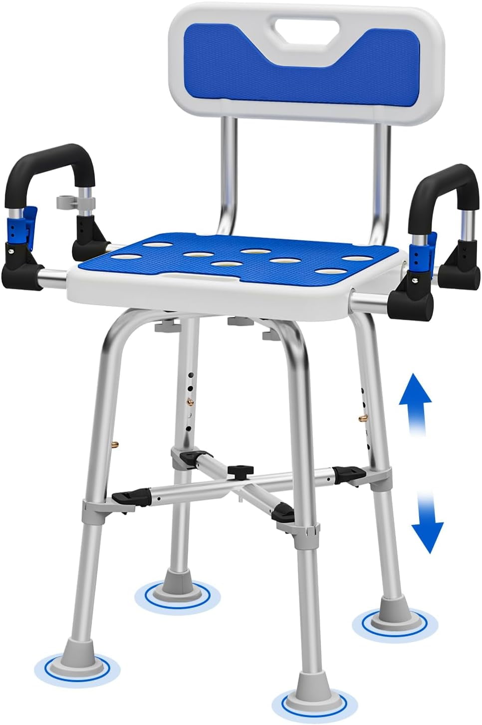 Shower Chair with Arms and Back for Seniors Elderly Handicap Disabled ...