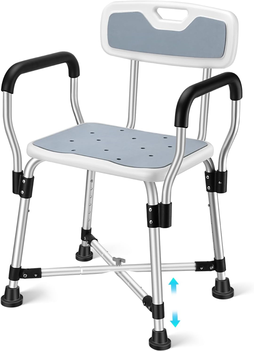 Shower Chair with Arms & Backrest - Heavy-Duty 500-lb Capacity Bath ...