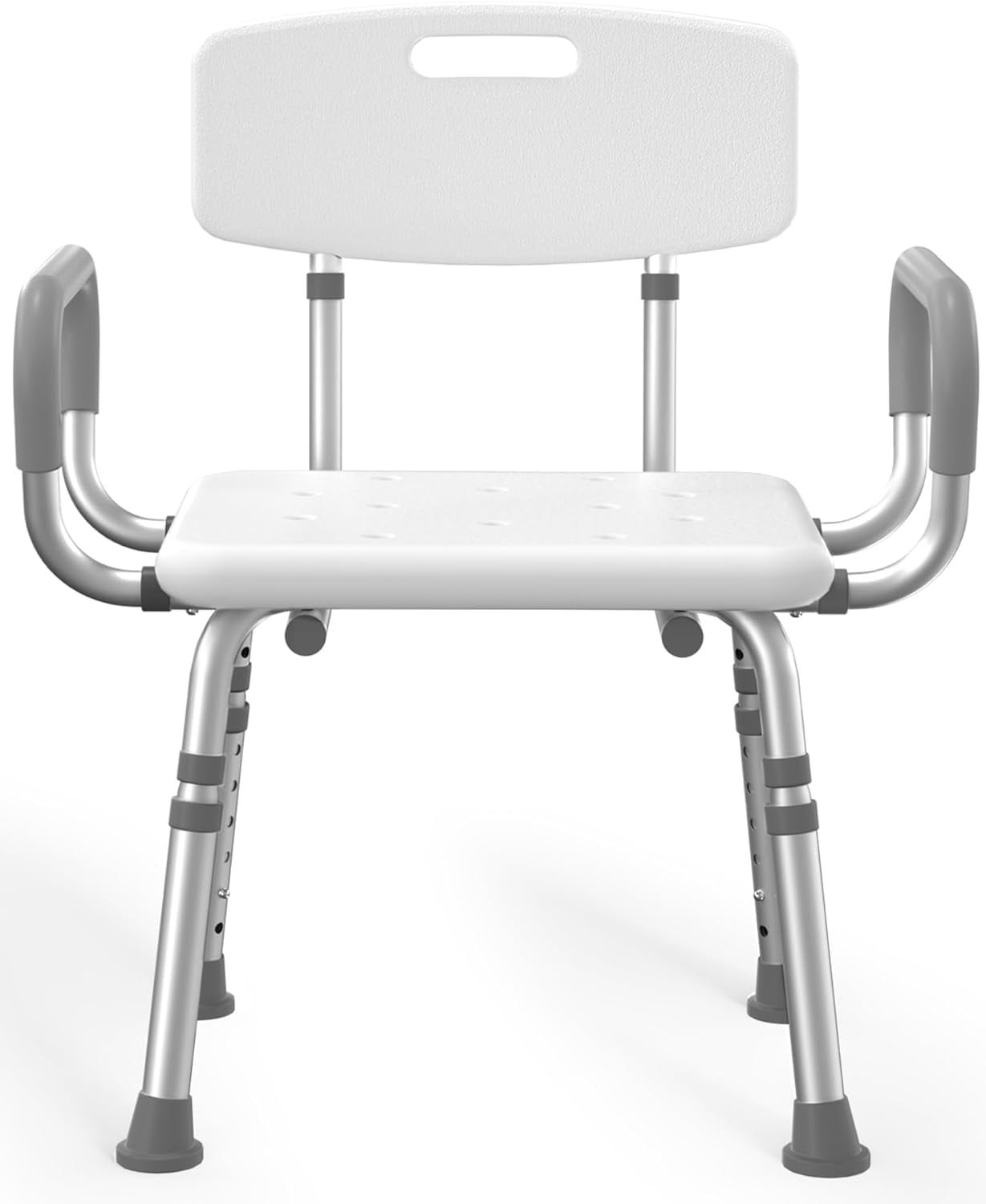 Shower Chair with Arms and Backrest, Heavy Duty 500 lb Capacity, Height ...
