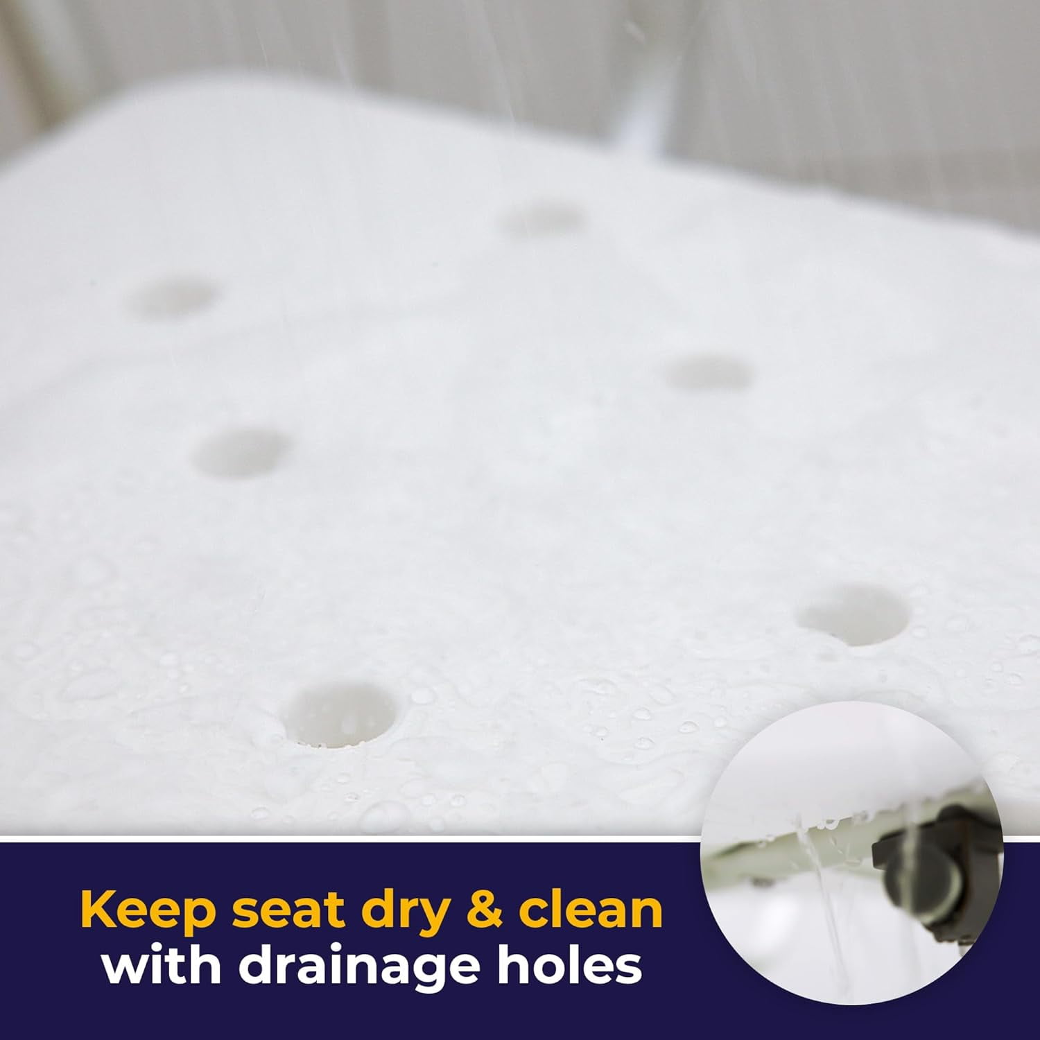 Shower Chair with Back & Padded Arms – Adjustable Height Bath Stool ...