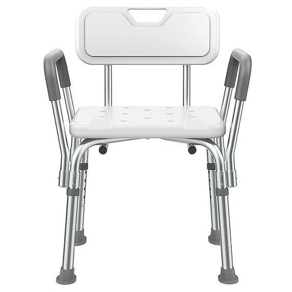 Height-Adjustable Shower and Bath Chair, Padded Arms & Contoured Back ...