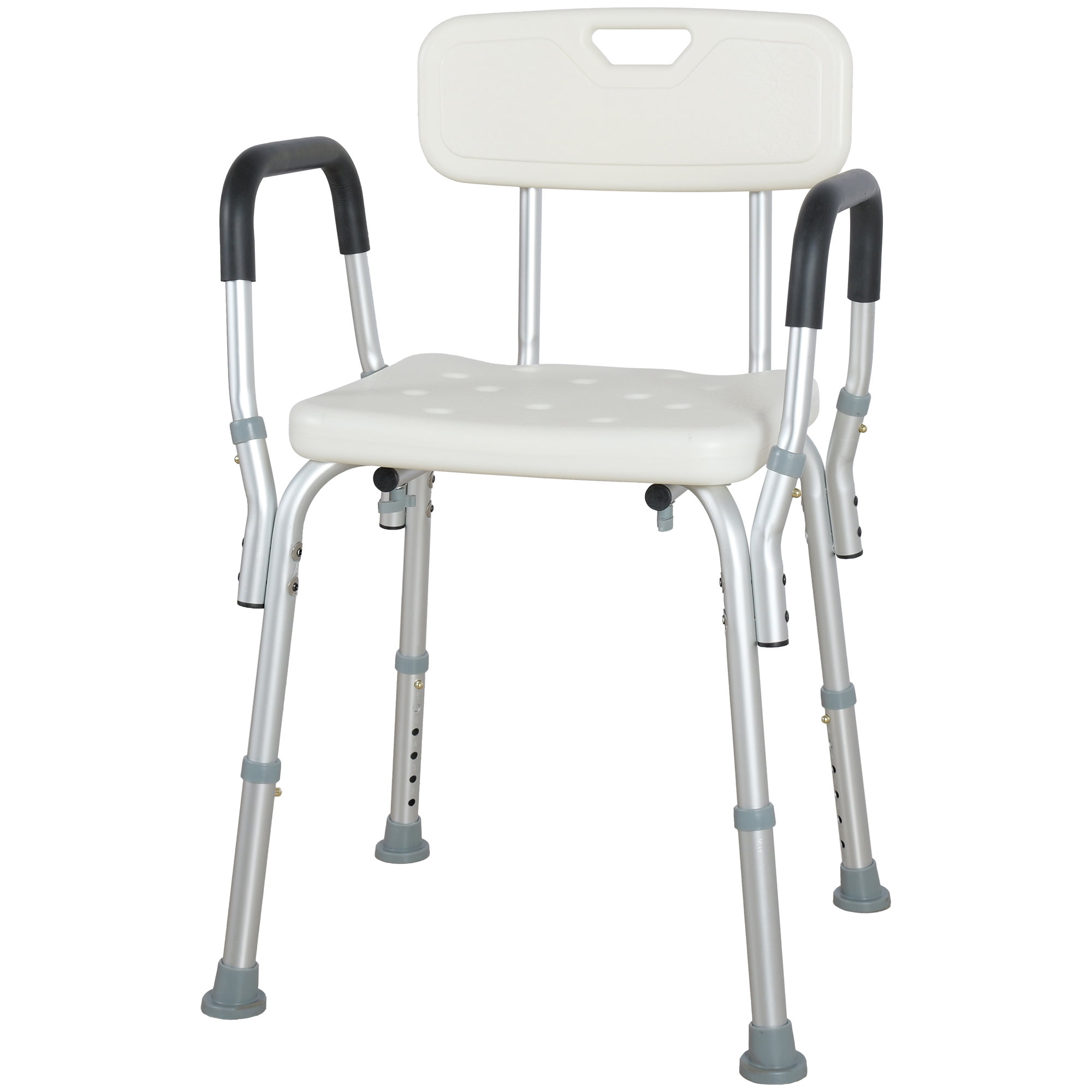 Shower Chair with Arms & Back – Adjustable Height, Non-Slip Bath Stool ...