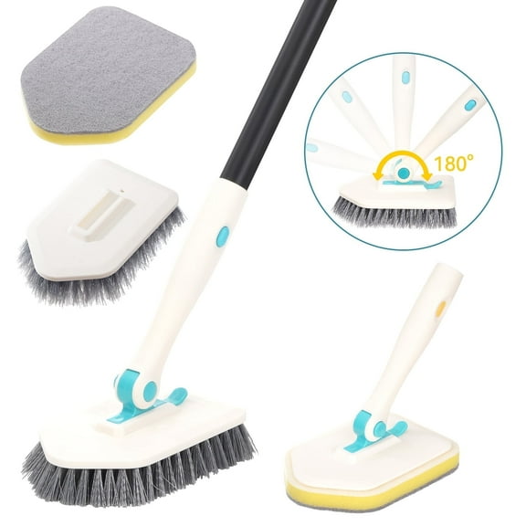 PYYAN-4-in-1 Tile Tub Floor Scrubber with 52-inch Adjustable Long ...