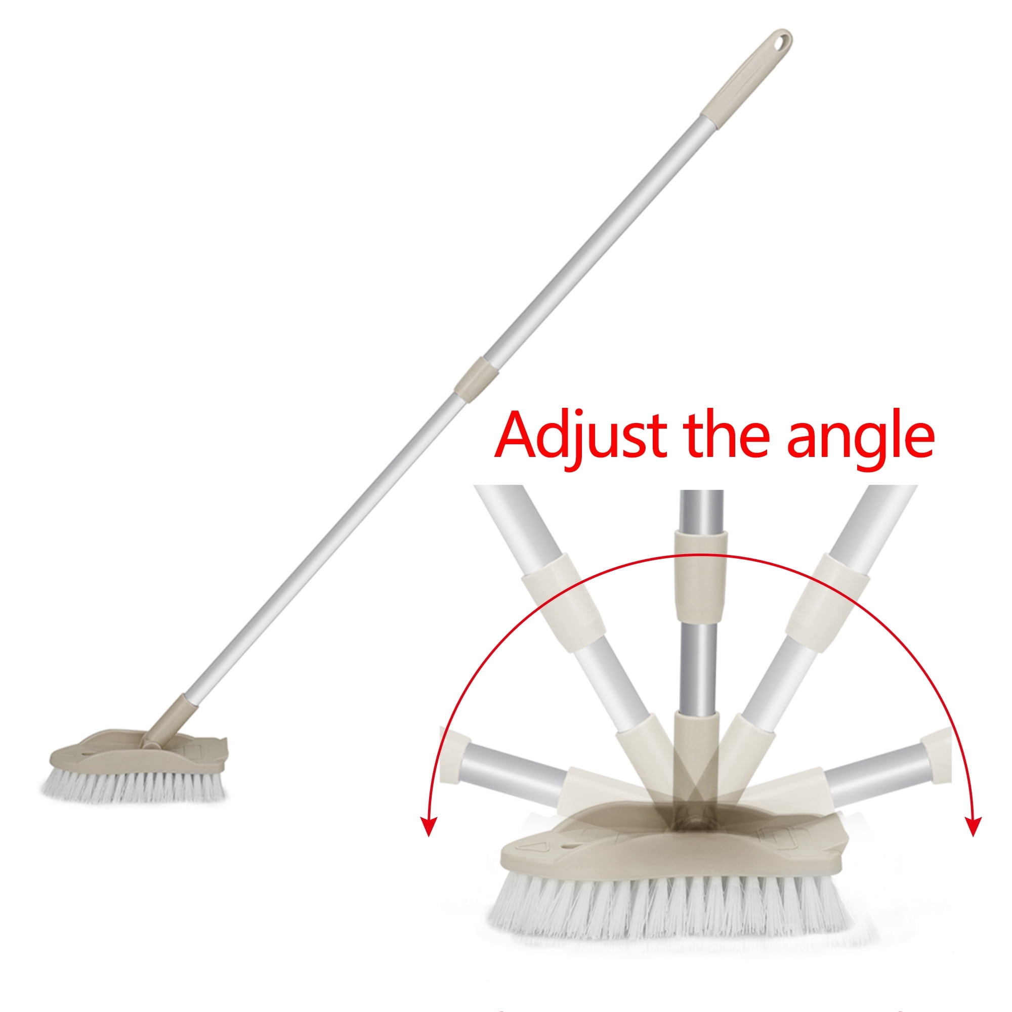 Long Handle Shower Cleaning Brush, Tub & Tile Scrubber for Bathroom ...