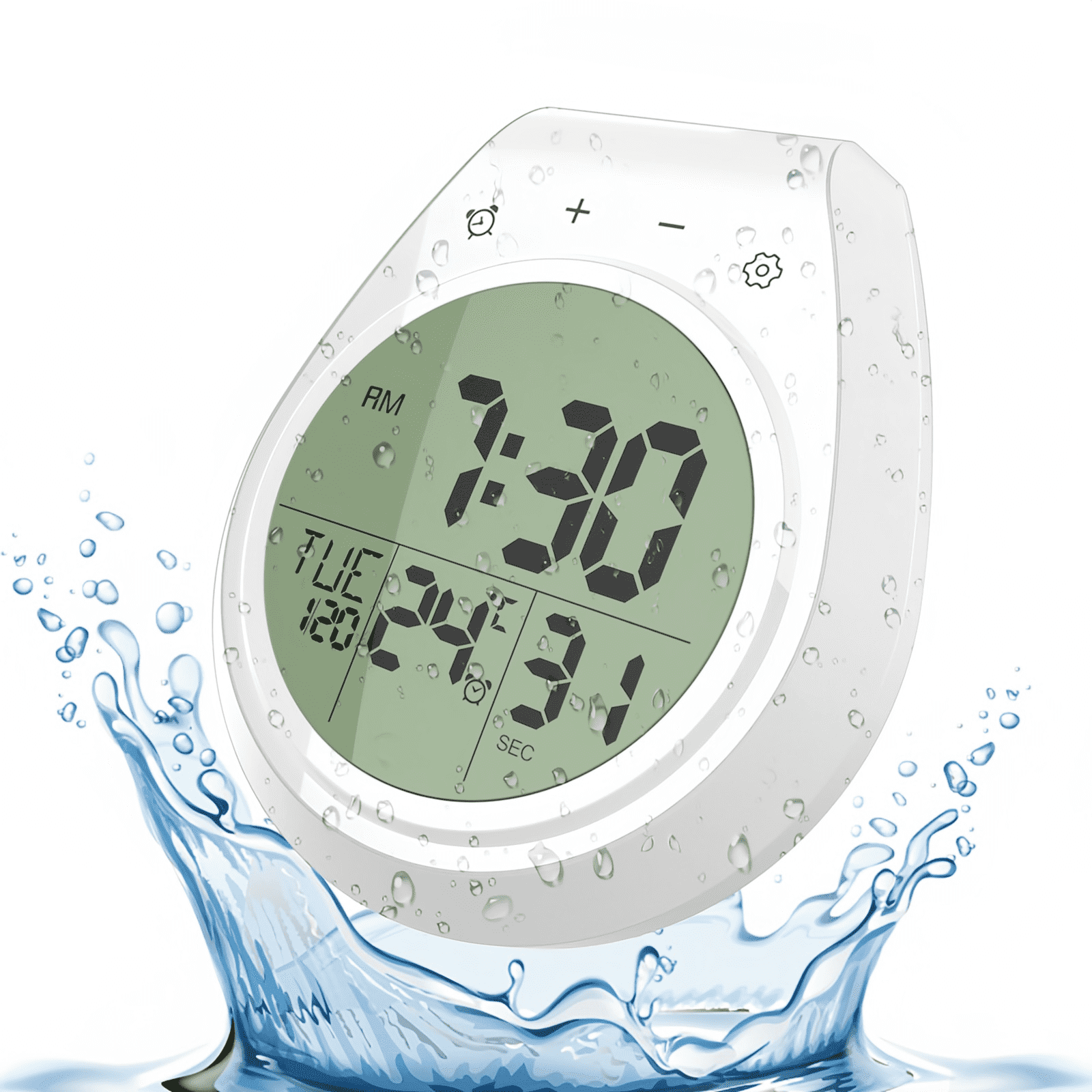 Shower Clock, Waterproof Bathroom Clock with Temperature, Kitchen ...