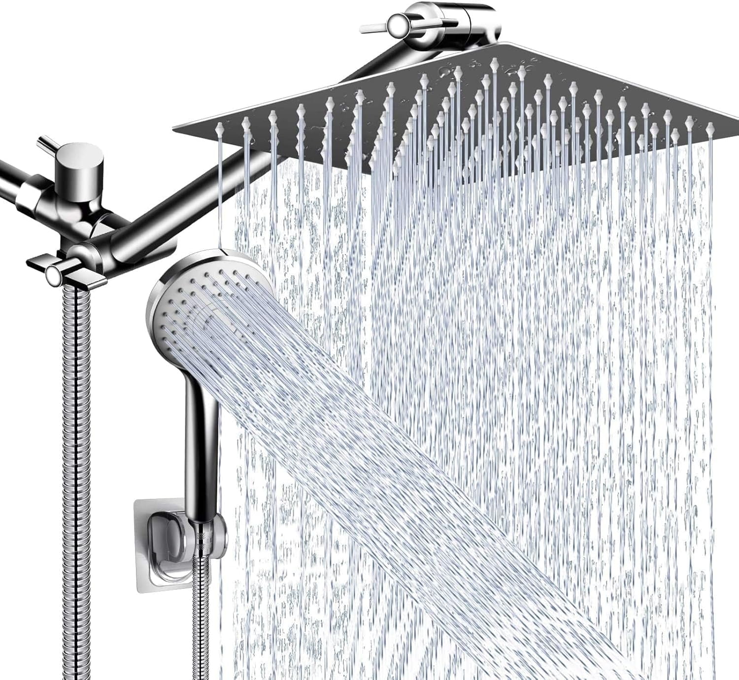 Shower Combo,10 Inch High Rain Shower with 11 Inch Adjustable Extension ...