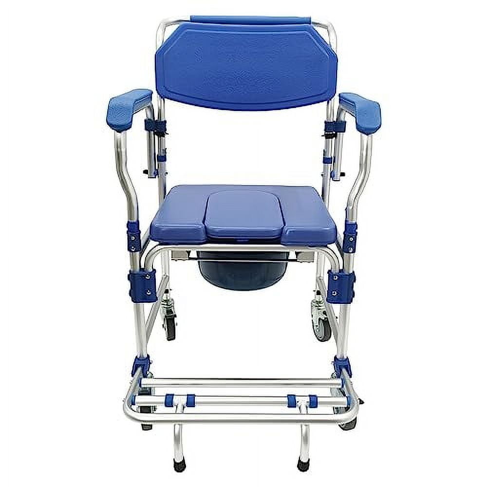 Shower Commode Wheelchair 3 in 1 Toilet Shower Seat Bathroom Rolling ...