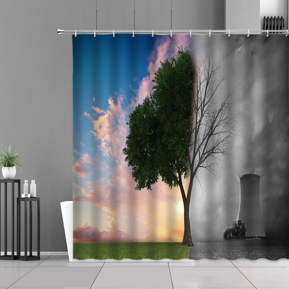 Shower Curtain 3D Print Fresh And Natural Bamboo Leaves Home Decor ...