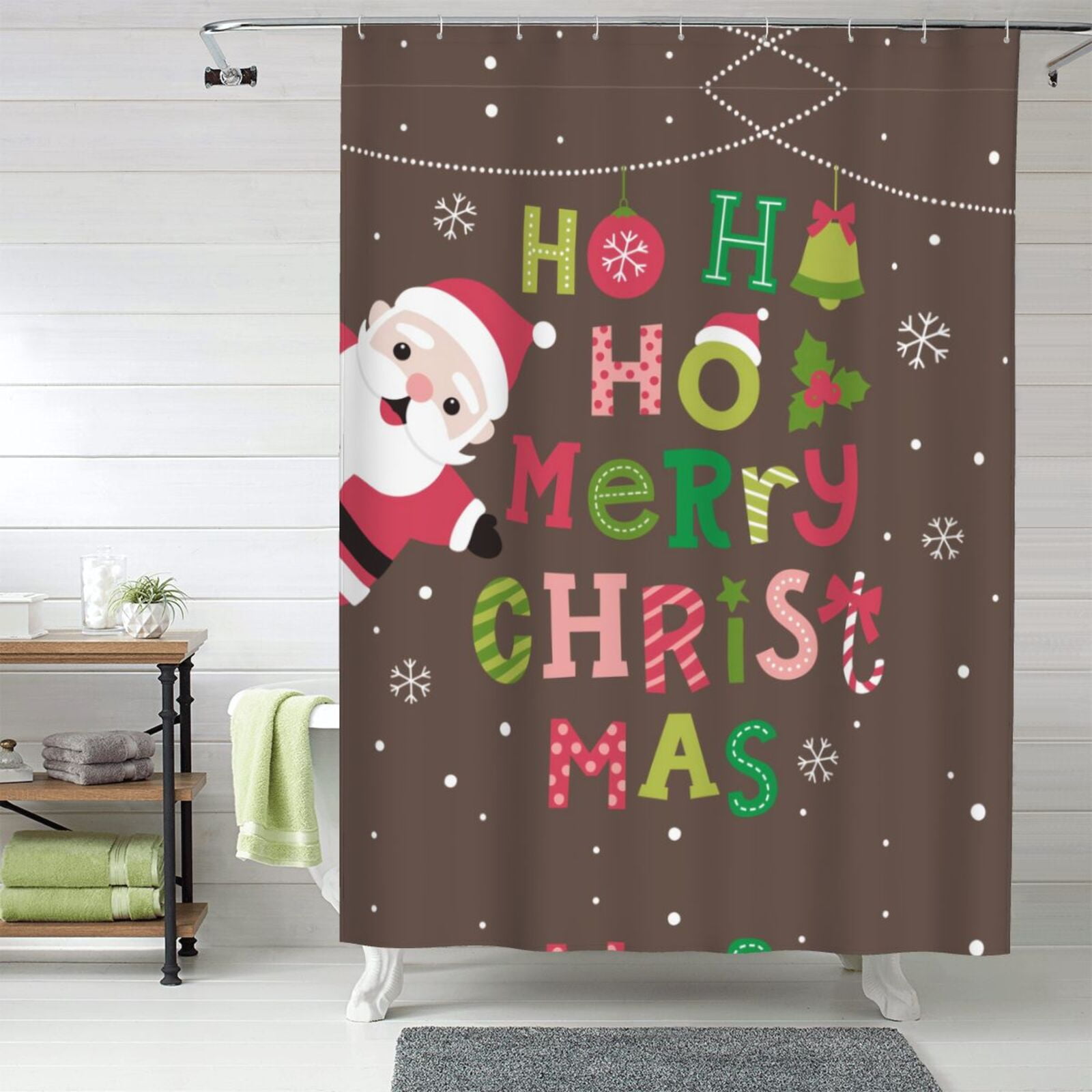 Shower Curtain 60 x 72 inch - Ho Ho Ho Merry Christmas Waterproof ...