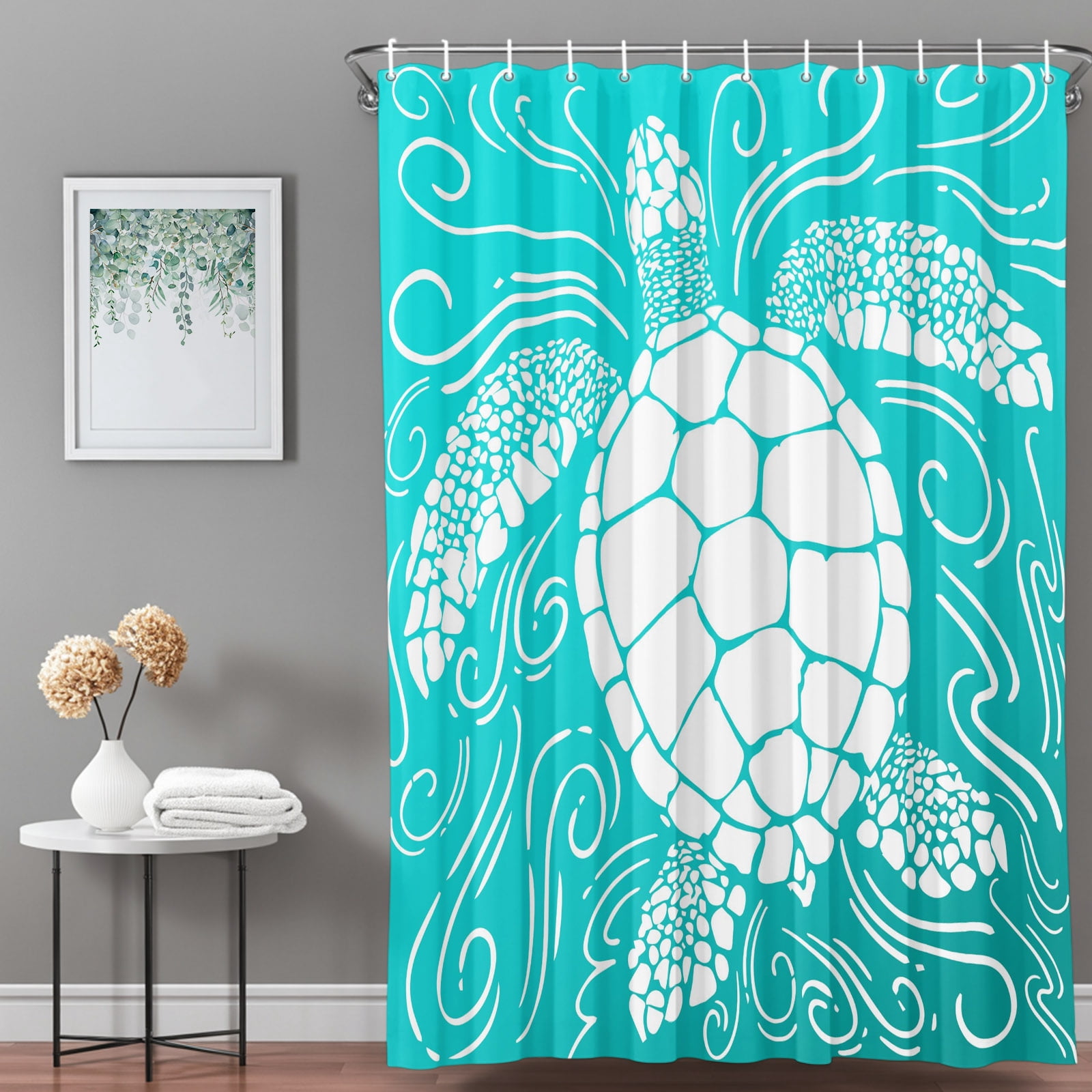 Shower Curtain,Abstract Summer Sea Turtle Waterproof Shower Curtain Set ...