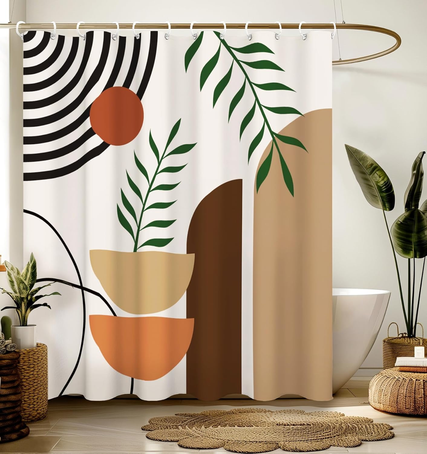 Shower Curtain for Bathroom Stall Boho Modern Cute Aesthetic Decorative ...