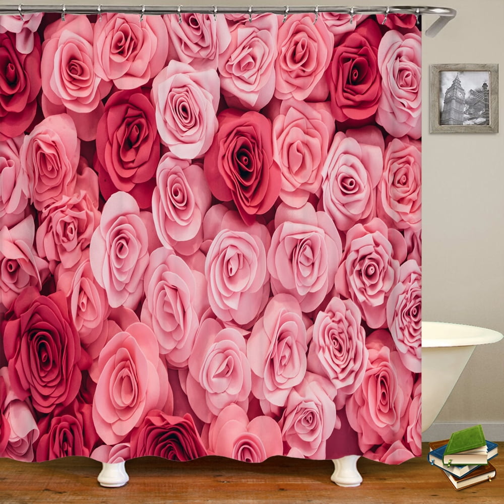 Shower Curtain Beautiful Red Rose Flowers style 3D Printed Shower ...